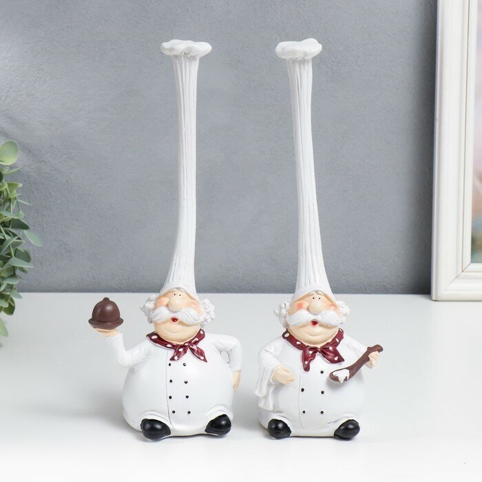 Набор фигурок полистоун «Усатые шеф-повара в длинных колпаках», 2 шт, 27×11.5 см