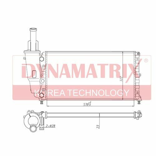Основной радиатор (двигателя) Dynamatrix-Korea DR61858 для Fiat Punto