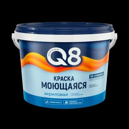 Краска акриловая интерьерная моющаяся FORMULA Q8 5кг белый