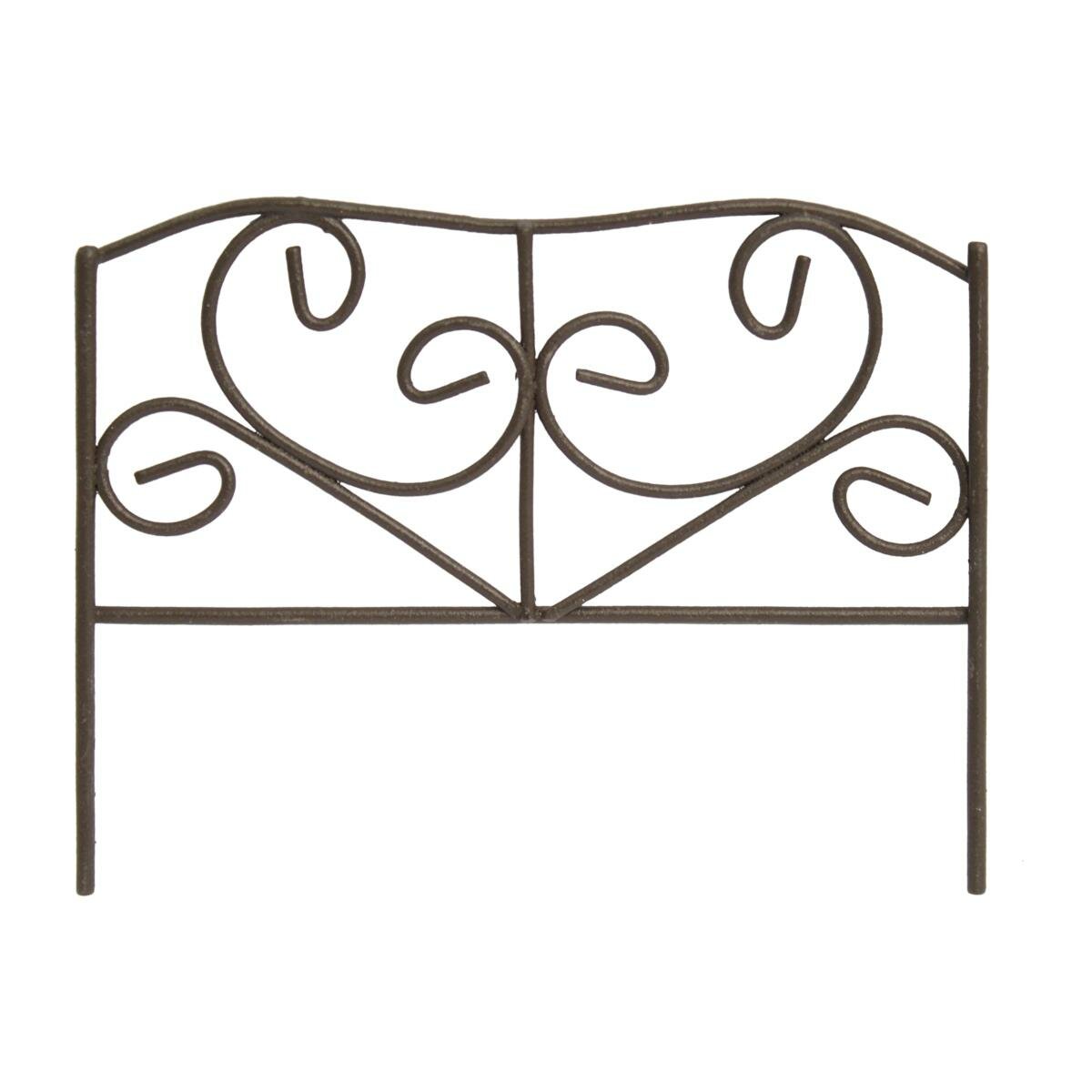 Декоративный забор Astra&Craft Металлический, ажурный, мини, коричневый, 8х3,5х6 см, KB2374