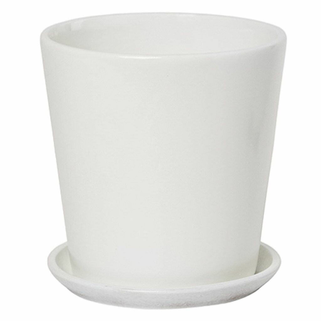 Горшок для цветов керамический "Айвори-2" 0,9л, д12см, h12см, форма "Конус", с поддоном