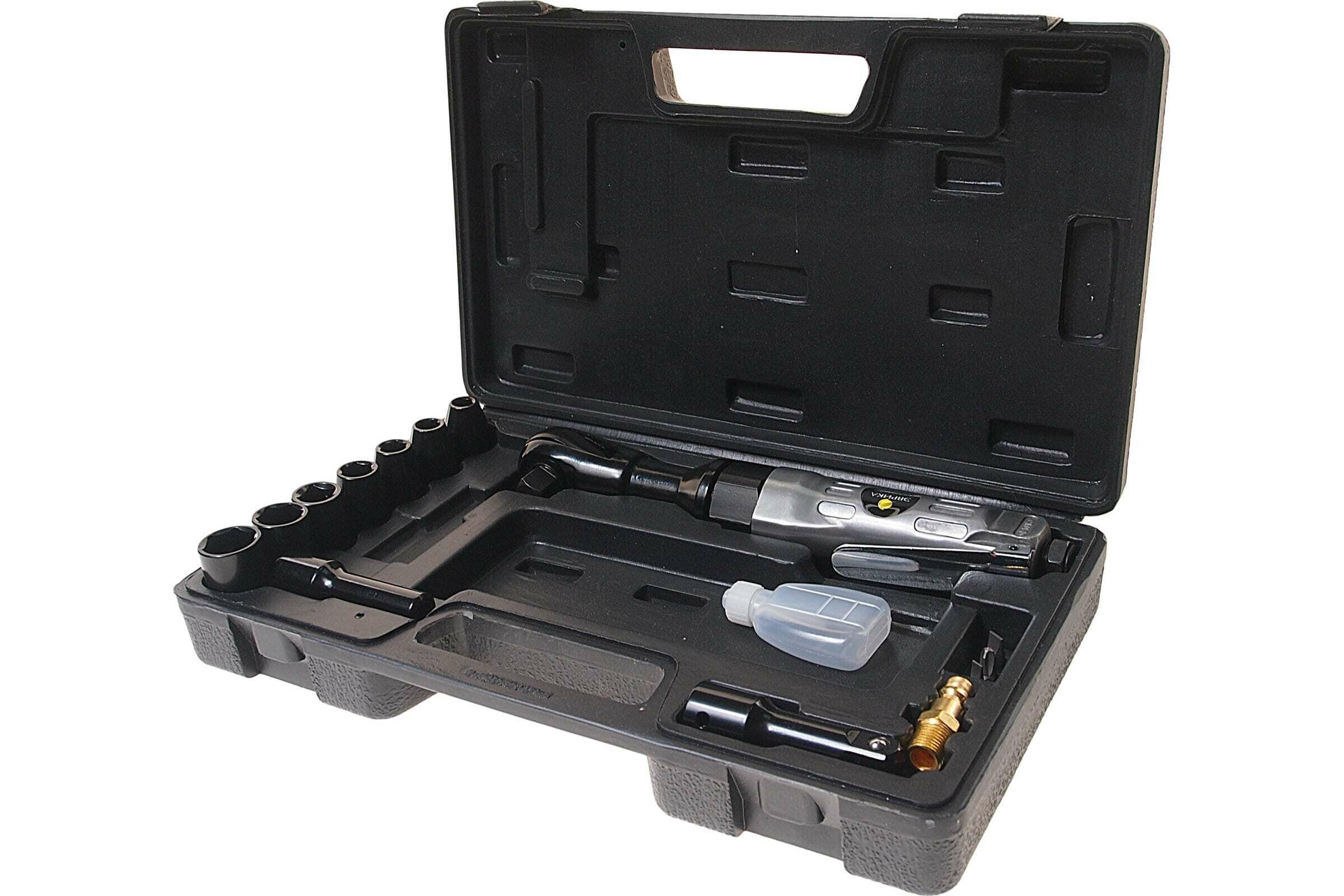 Пневмотрещотка эврика с набором ударных головок 17 предметов 9-19мм ER-85220K