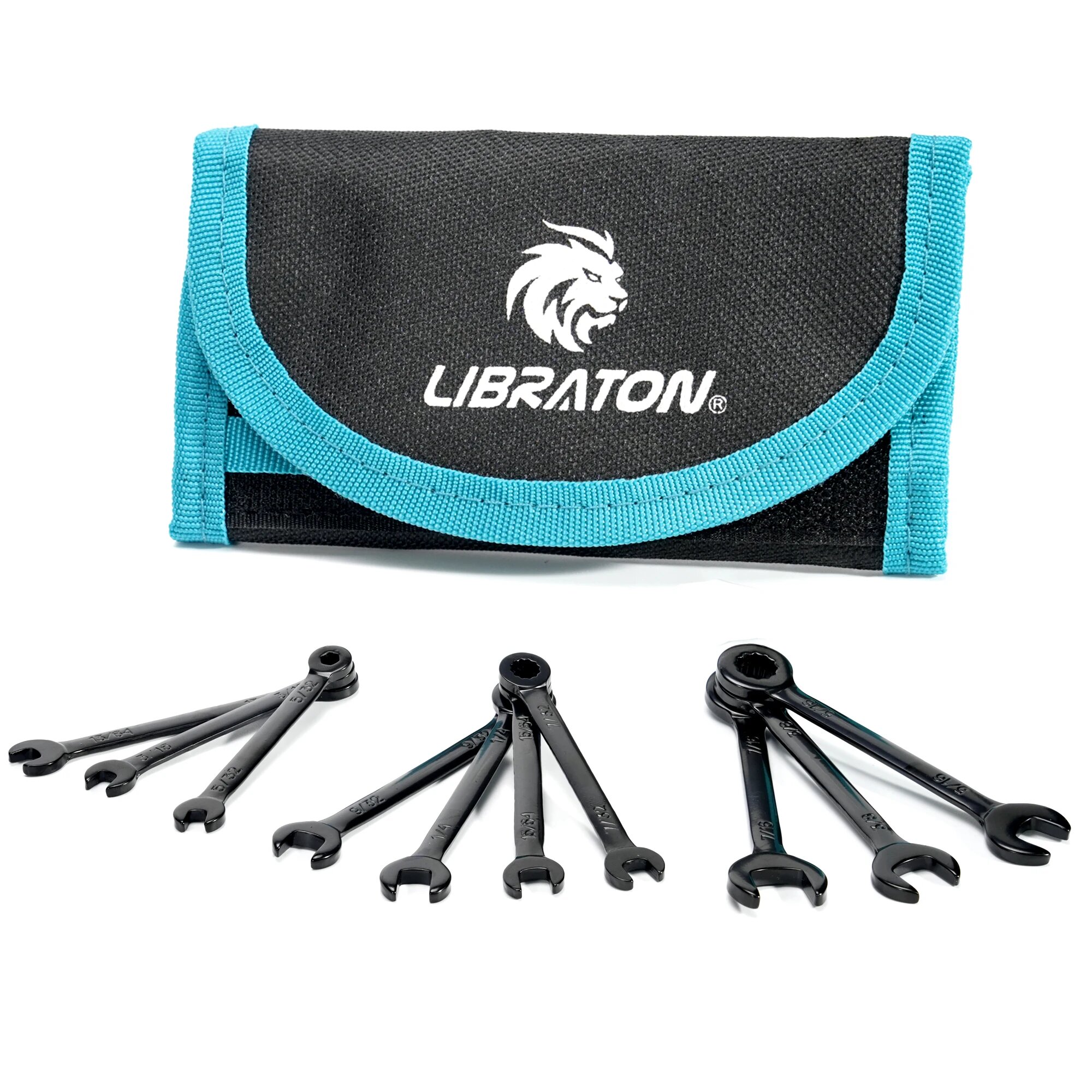LIBRATON Мини-ключи 10 шт, Метрические/SAE, Углеродистая сталь