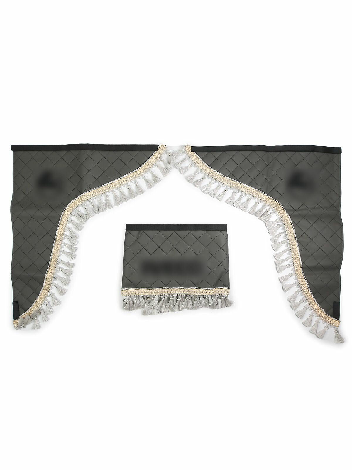 Ламбрекены. (Лобовое и боковые). Для автомобиля K Z. Экокожа. Серые. Сделано в России. (25736)