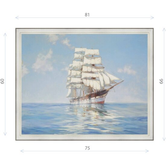 Картина Декор Депо Монтегю Доусона Ожидание паруса Матовая бумага в раме без стекла 66х81 см