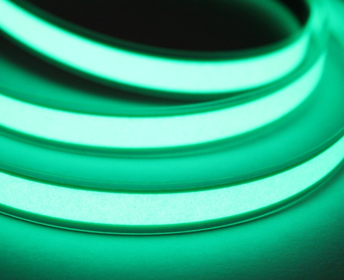 Лента Неоновая Green (зеленый) EL-Wire(1000х10 мм.). Подключение строго через инвертор!