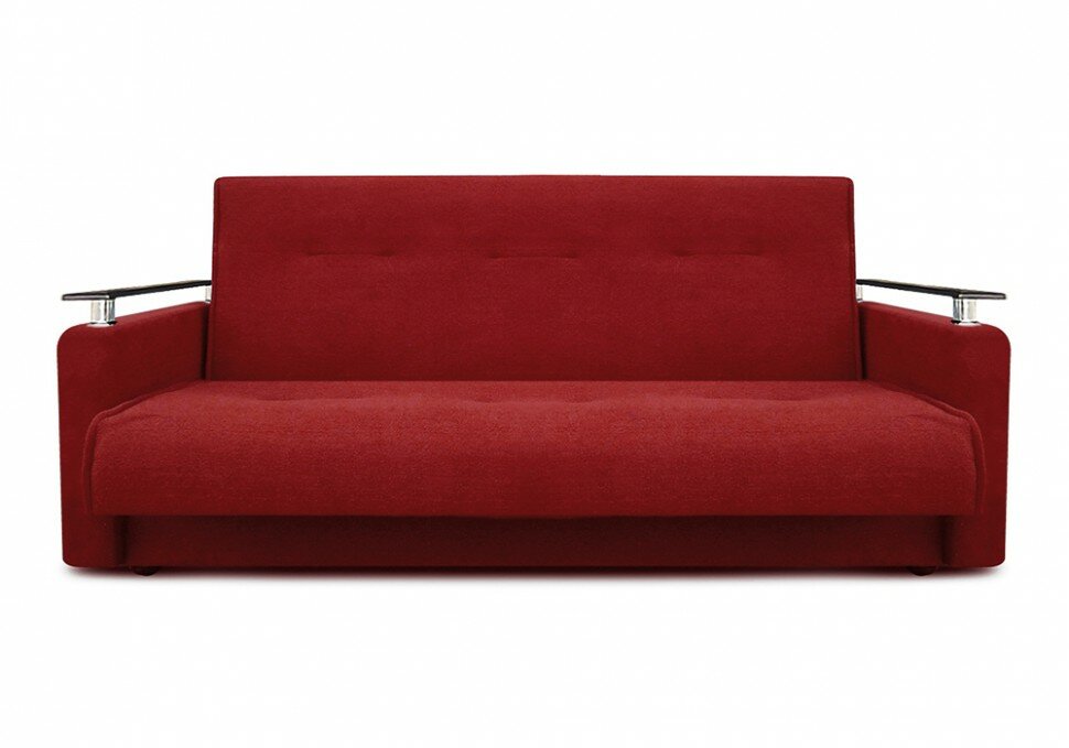 Прямой диван Астра (Милан) Люкс Красный Микровелюр, книжка, 215х95х90 см, с ящиком для белья