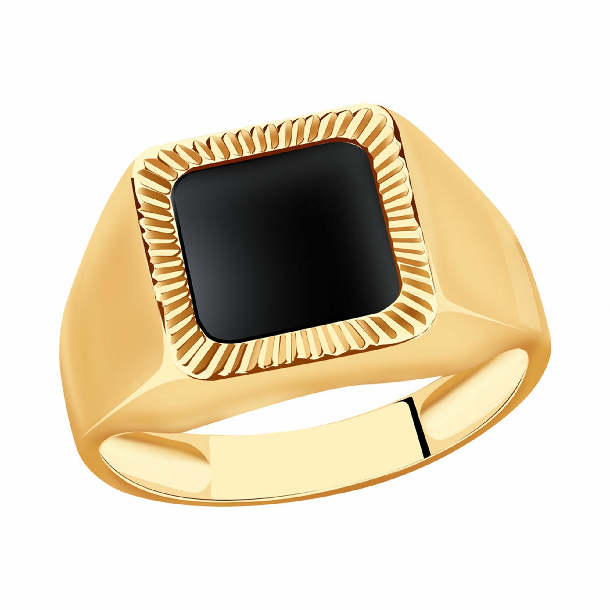 Печатка, красное золото, 585 проба, оникс