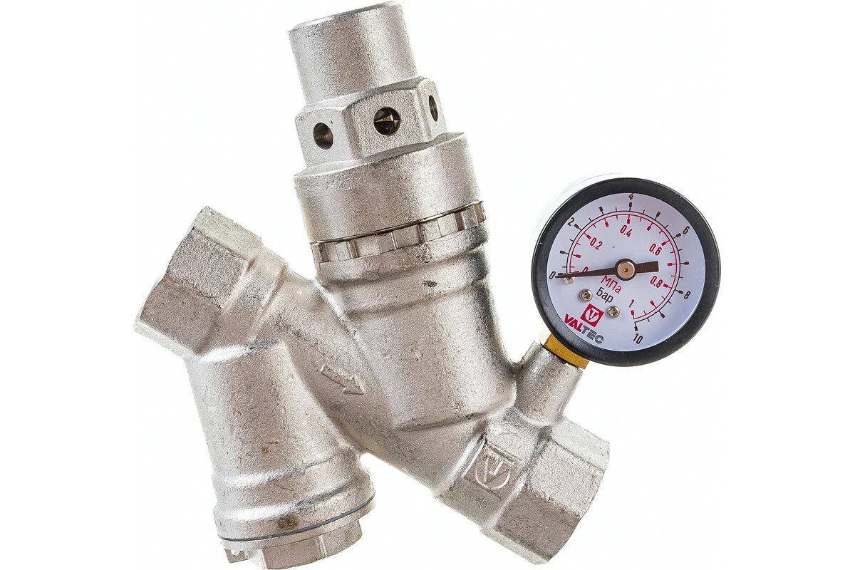 Valtec VT.082. N.05 Редуктор давления с фильтром и манометром 3/4 дюйма, диапазон 2-5 бар