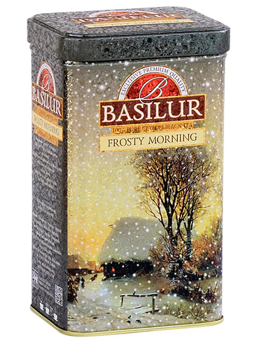 Подарочный чай Basilur "Праздничная коллекция Морозное утро", натуральный вкус, жестяная банка, 85 г