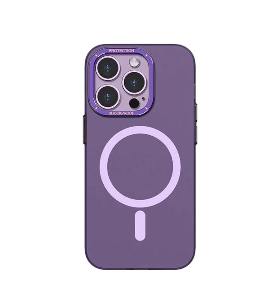 Чехол для iPhone 14 Pro 6.1", Recci Glaze Series with Magnetic Ring, Mate Deep Purple