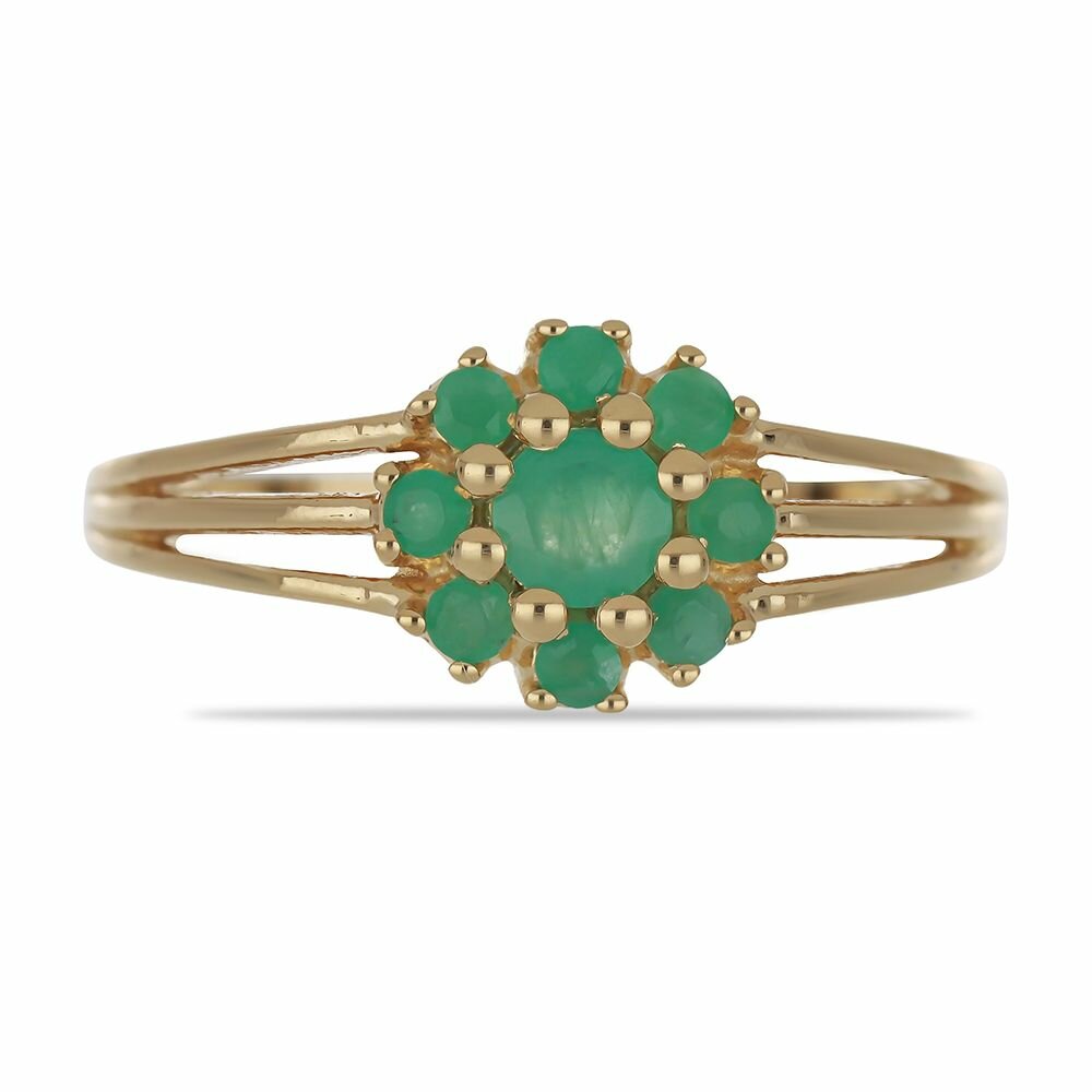 Кольцо, серебро, 925 проба, изумруд