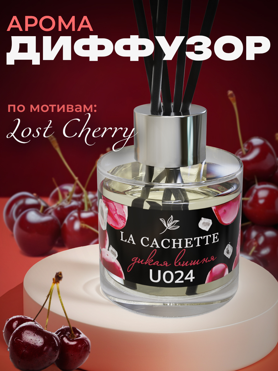 Аромадиффузор с палочками La Cachette U024 Дикая вишня, 55 мл