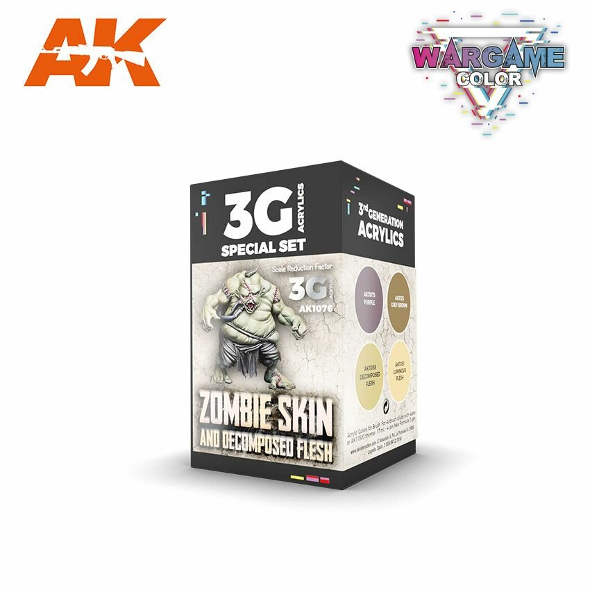 Набор красок AK INTERACTIVE WARGAME COLOR SET. ZOMBIE