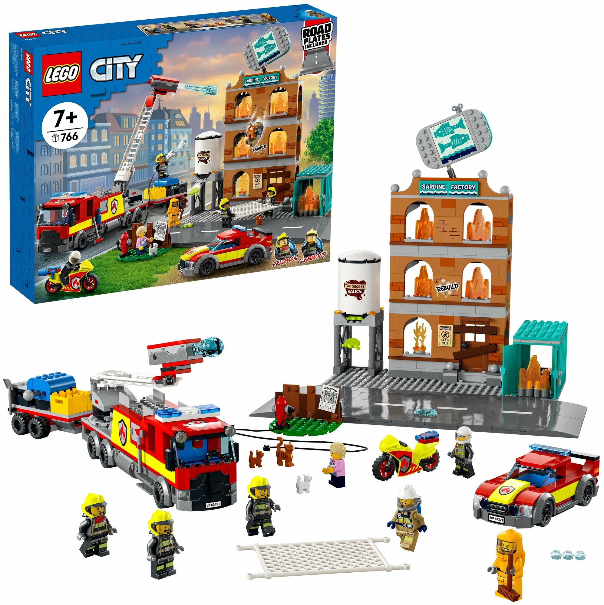 Конструктор LEGO CITY 60321 "Пожарная команда", от 7 лет, 766 дет.