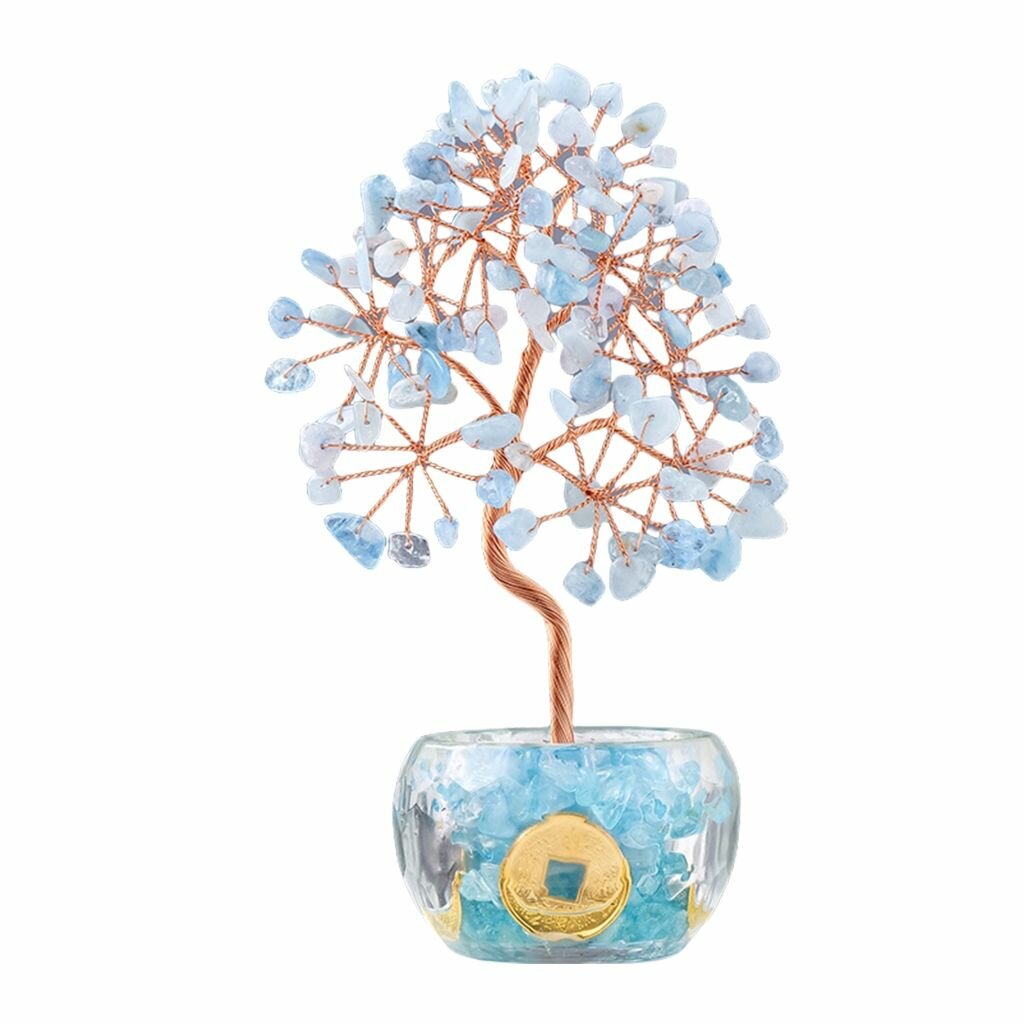 Красочное хрустальное дерево в горшке, украшение для денег, процветания и удачи, дома, кристаллы исцеления
