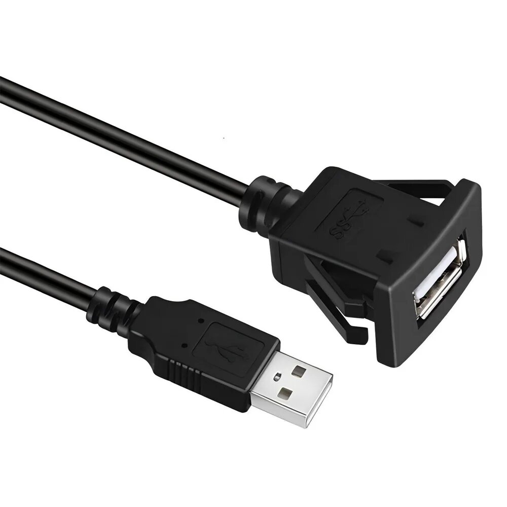 USB 3.0 между мужчинами и женщинами AUX удлинительный кабель для крепления на панели заподлицо для автомобиля, грузовика, лодки, мотоцикла, приборная панель, водонепроницаемый провод 1 м Square 2.0