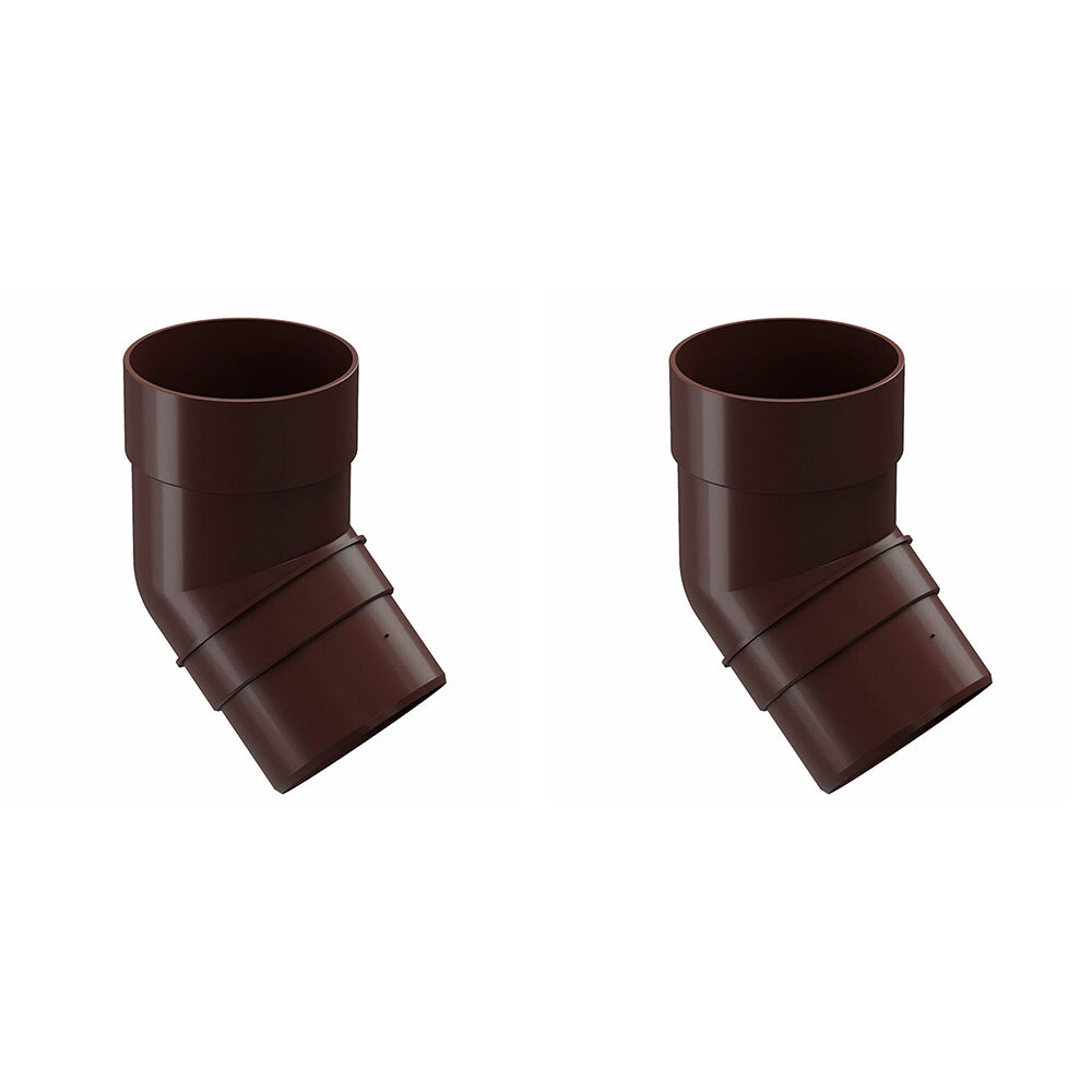 Колено трубы пластиковое d85 мм 45° каштан RAL 8017 (2 шт.)