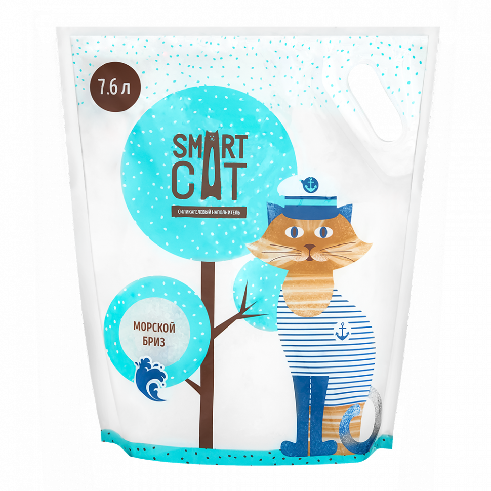 Smart Cat наполнитель Силикагелевый наполнитель с ароматом "морской бриз" (3.32 кг)