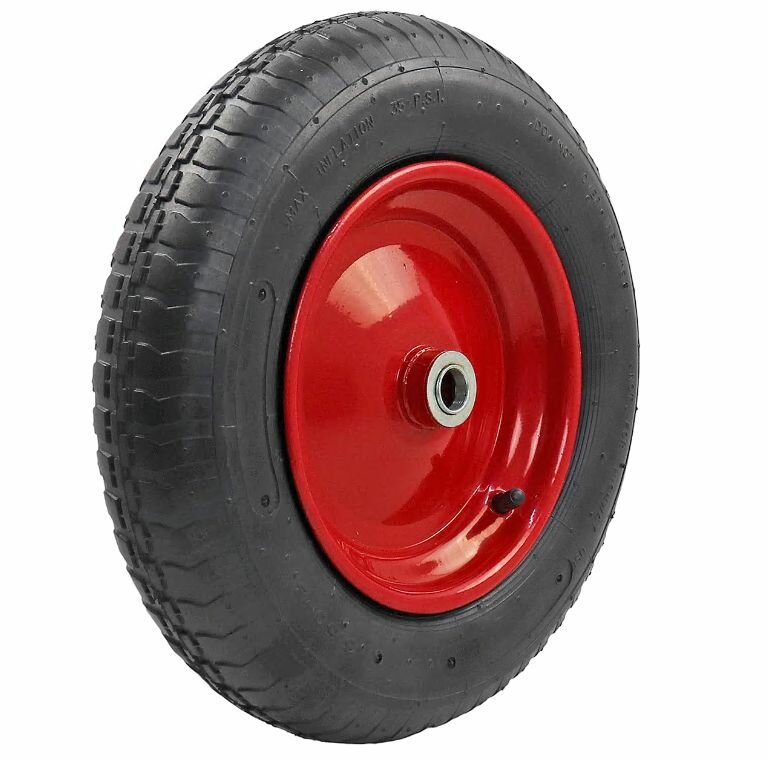 Колесо тачки садовой 8" 3,50-8" (W13) (под ось 20мм) ступица, подшипник, камера, (без ОСИ)