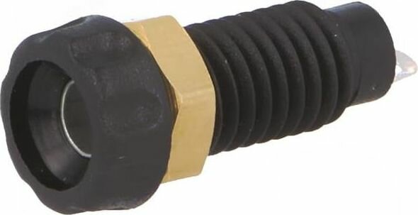 Разъем CLIFF CL1450 Гнездо, "банан" 4мм, 10А, 60ВDC, 23мм, черный, никелированные, 1 шт