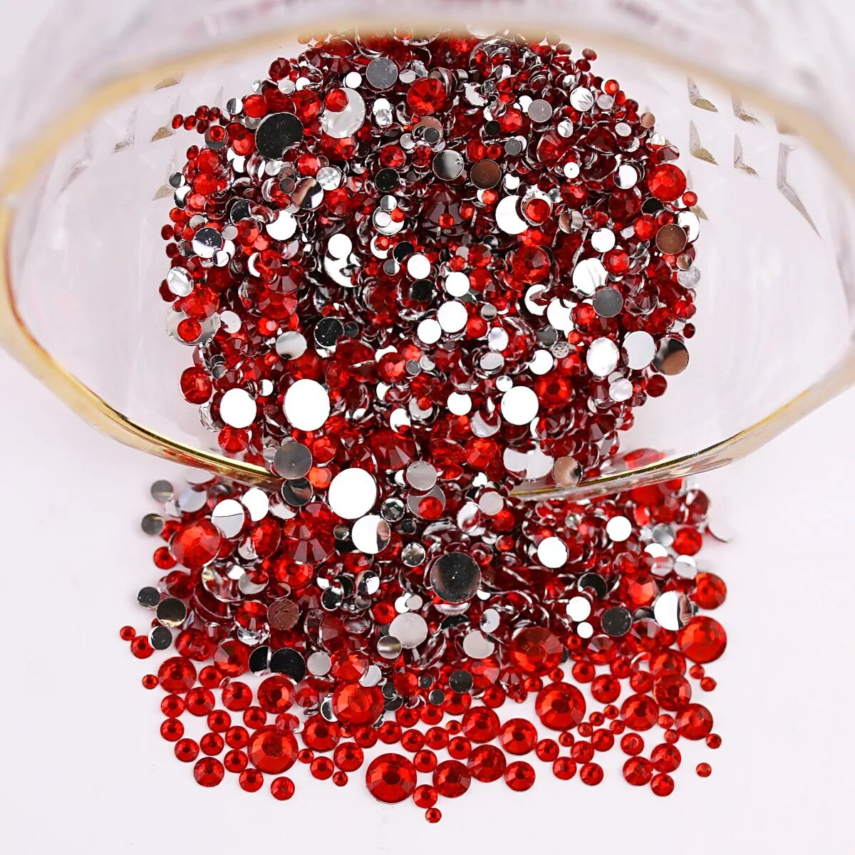 Круглые стразы SNCRYSTAL 2000 шт, 2-6 мм, смешанные размеры, серебристые A26 Sun color