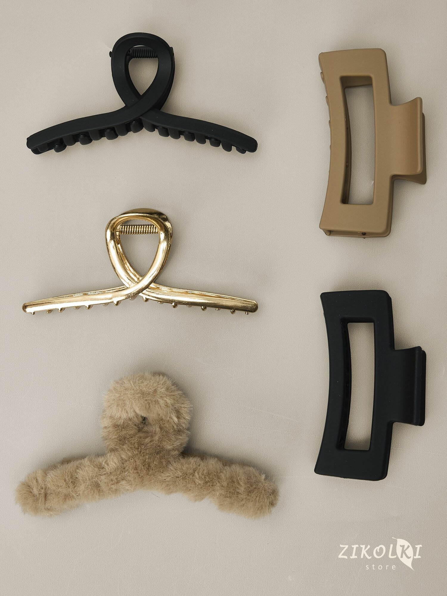 Крабики для волос средние и большие, набор аксессуаров для женщин, 5 штук