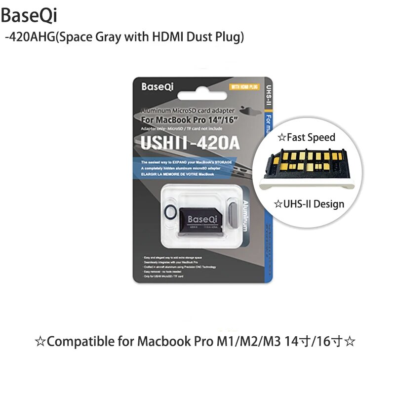 Адаптер microSD Baseqi 420AHG для MacBook Pro 14/16"