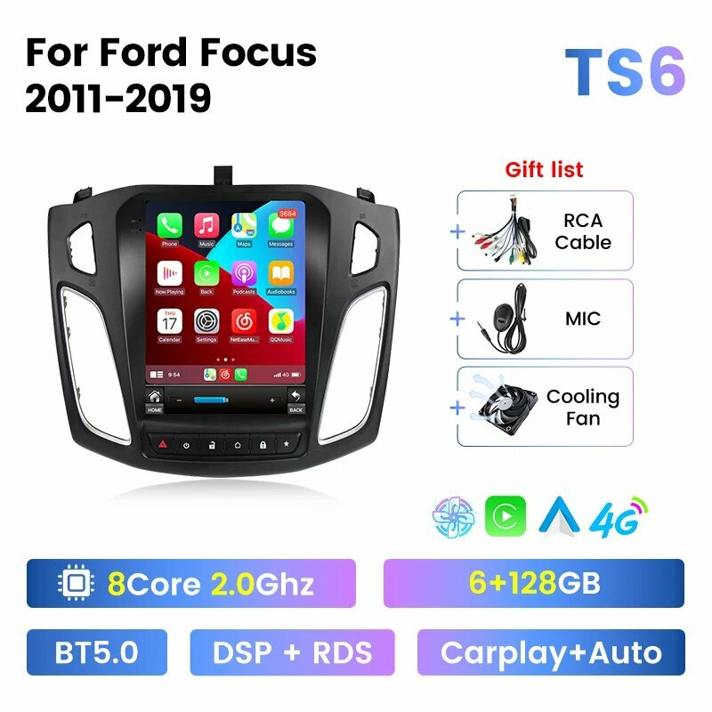 Автомагнитола MEKEDE для Ford Focus 3 Mk 3 2011-2019, Android, GPS-навигация, стерео, FUT01TS6