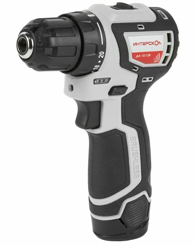 Шуруповерт Интерскол ДА-10/12В 2 аккумулятора Li-ion 2x1.5 Ач
