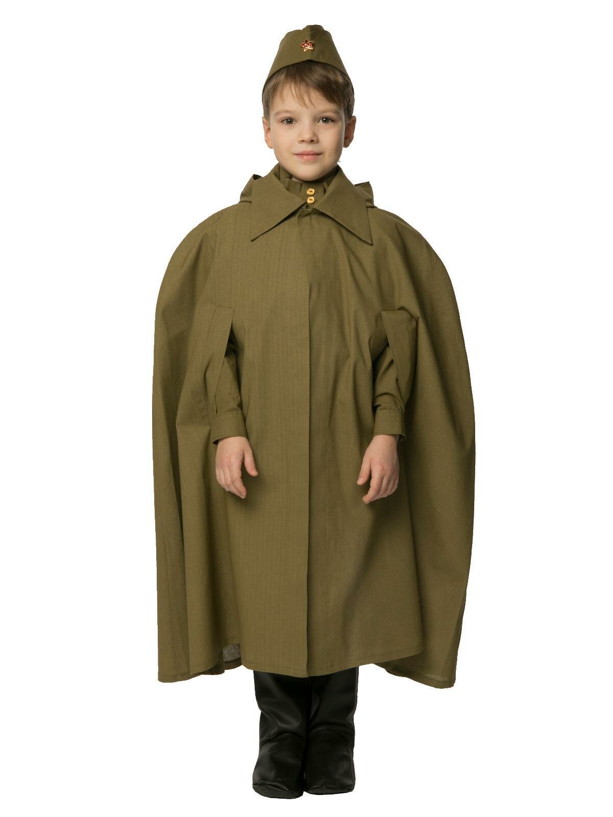 Детская военная плащ-палатка офицерская р.104-116 (р.28-30) хаки
