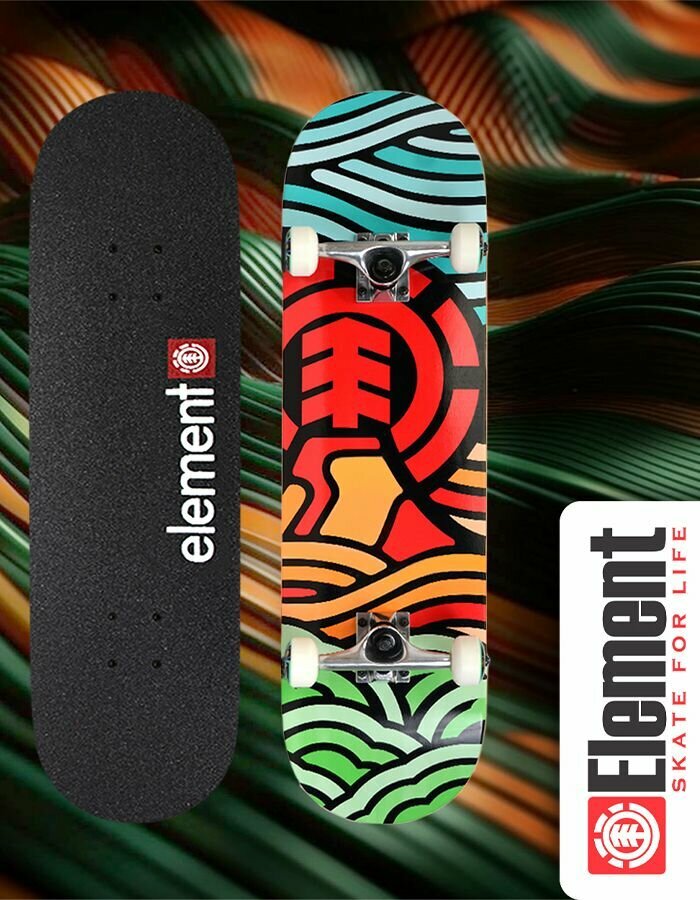 Скейтборд в Сборе Element размер 8.25 дюймов (15 красный оранжевый)