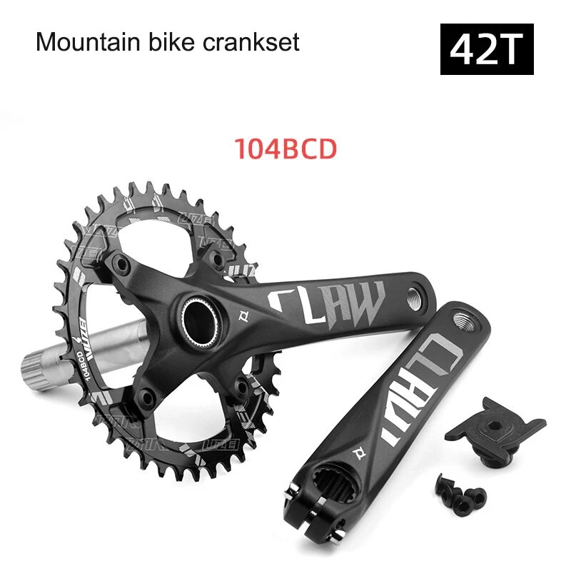 Crankset PROWHEEL 42T 104BCD, шатуны 170MM, черный