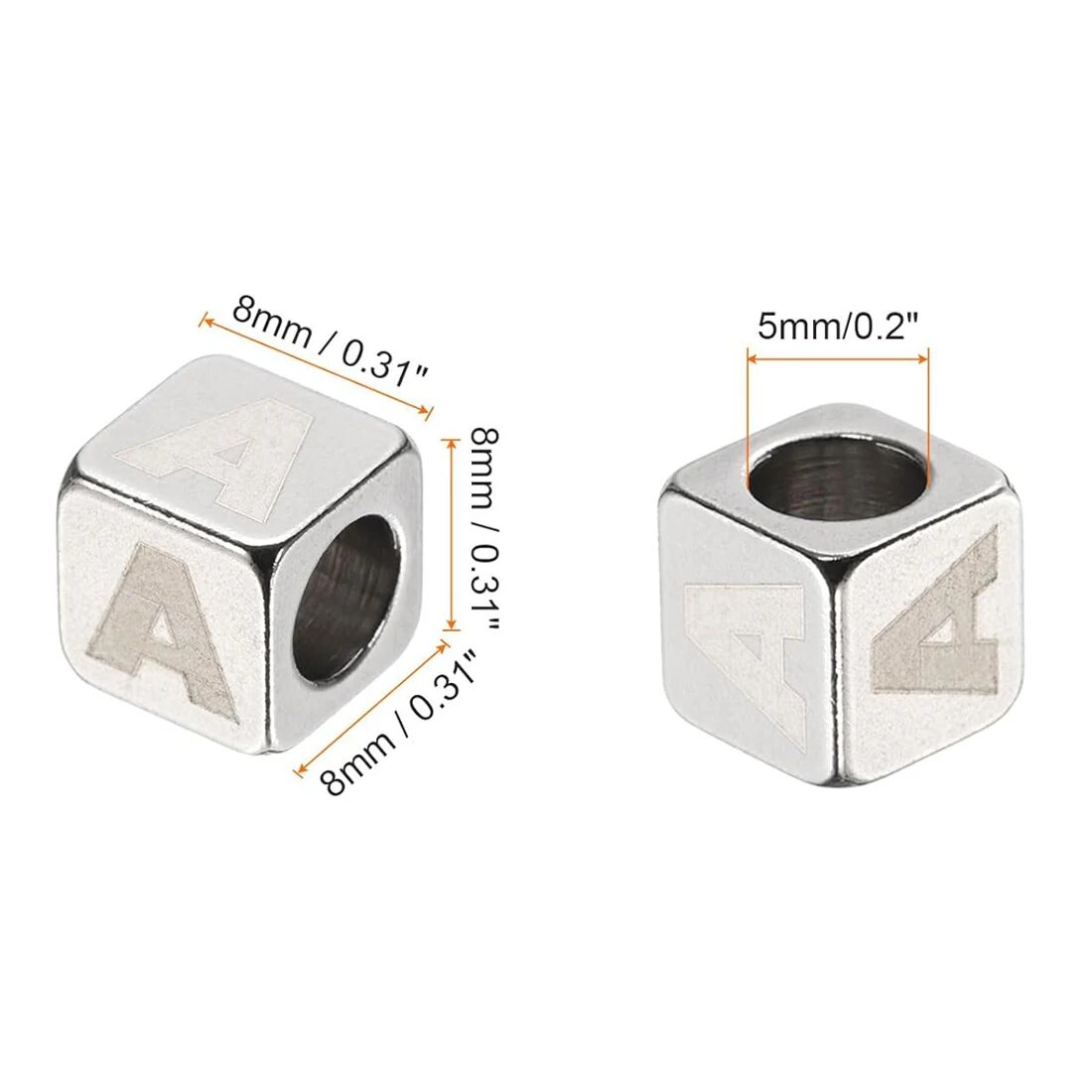 Бусины из нержавеющей стали серебристого цвета с буквами A-Z C