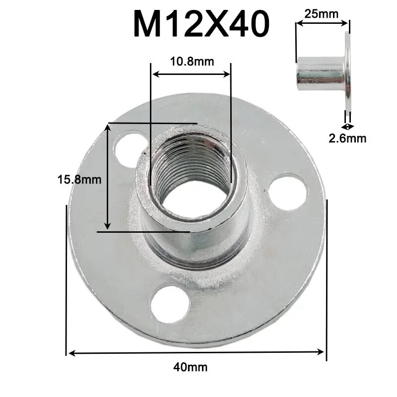 Металлические гайки фланцы М6 М8 М10 М12 M12x40 Flange 1PC