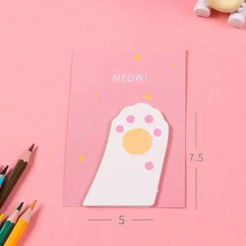 1 шт. клейкий блокнот Lytwtw Kawaii Cat Paw Meow с липкими нотами, блокнот, блокнот, офисные школьные принадлежности, стикер для канцелярских товаров