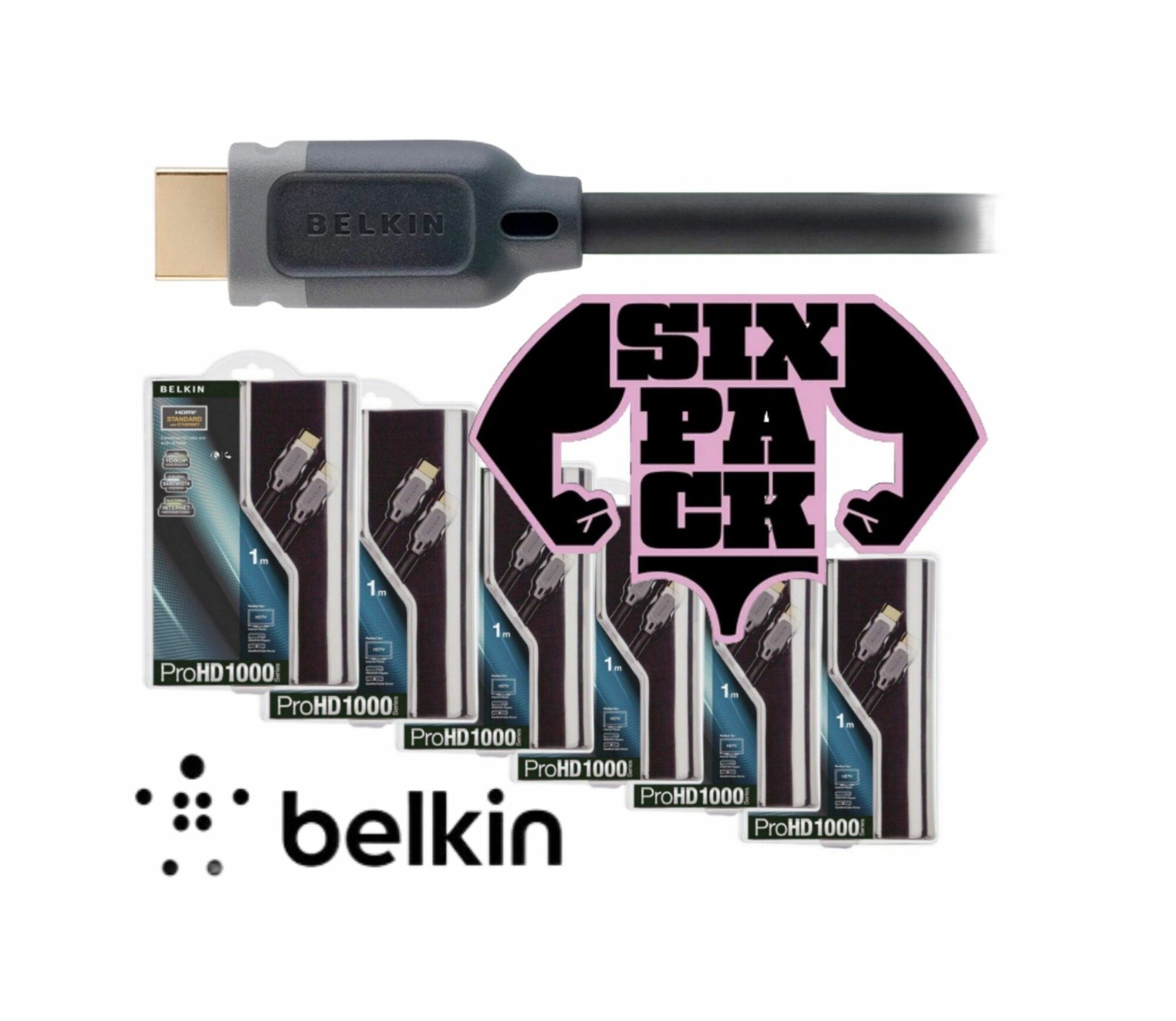 Высокоскоростной HDMI кабель Belkin ProHD1000 1 метр (6 штук) AV10000qp1M/6