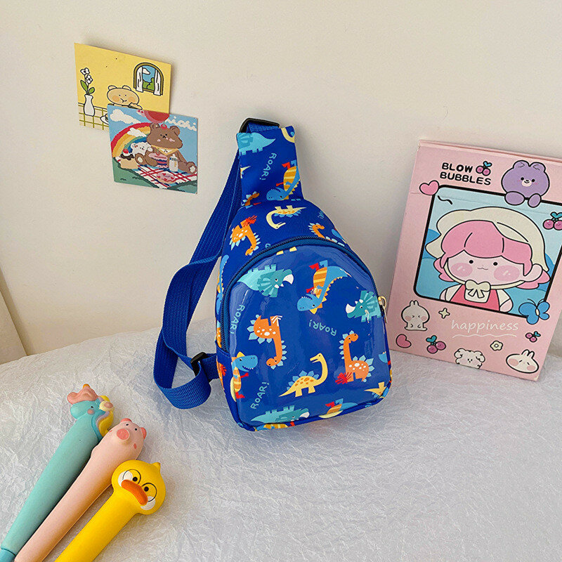 Рюкзак кроссбоди brightly colored dino для детей легкий и веселый, синий, динозавр