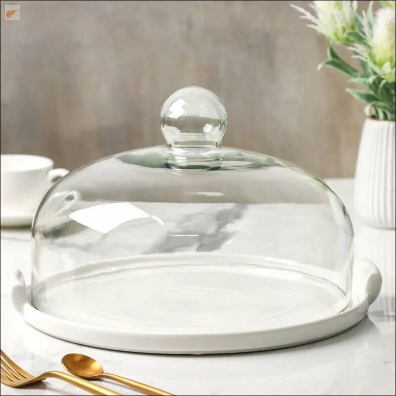 Блюдо для блинов, 1 шт, Керамика белый, диаметр 26 см