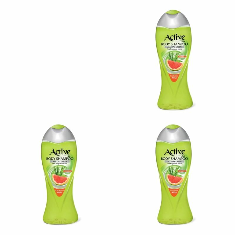 ACTIVE гель для душа, natural, грейпфрут и женьшень с витамином В5, 400 мл, 3 штуки