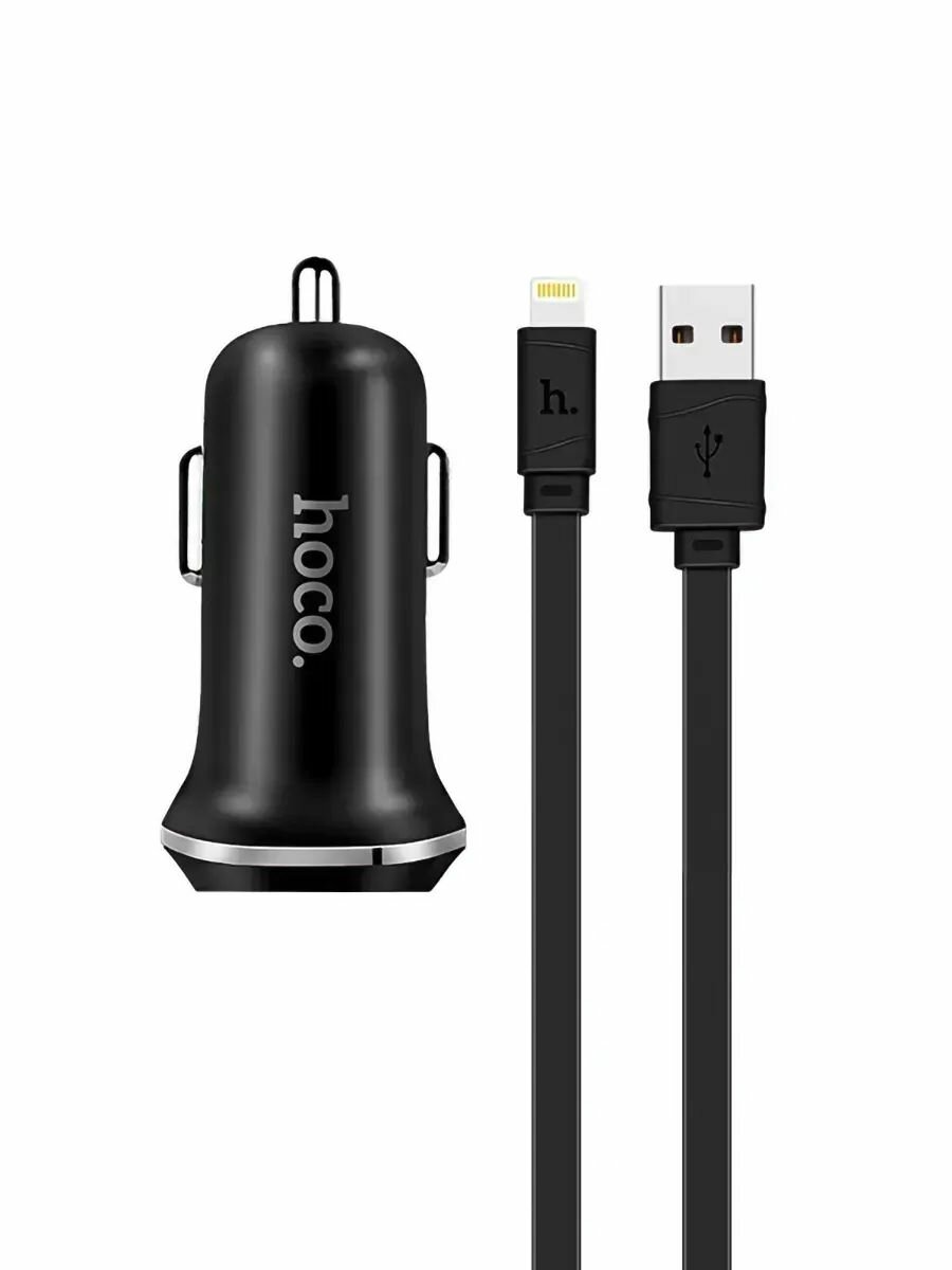 Hoco Z1i АЗУ 2USB 2.1A для Lightning 8-pin Черный (iPhone)