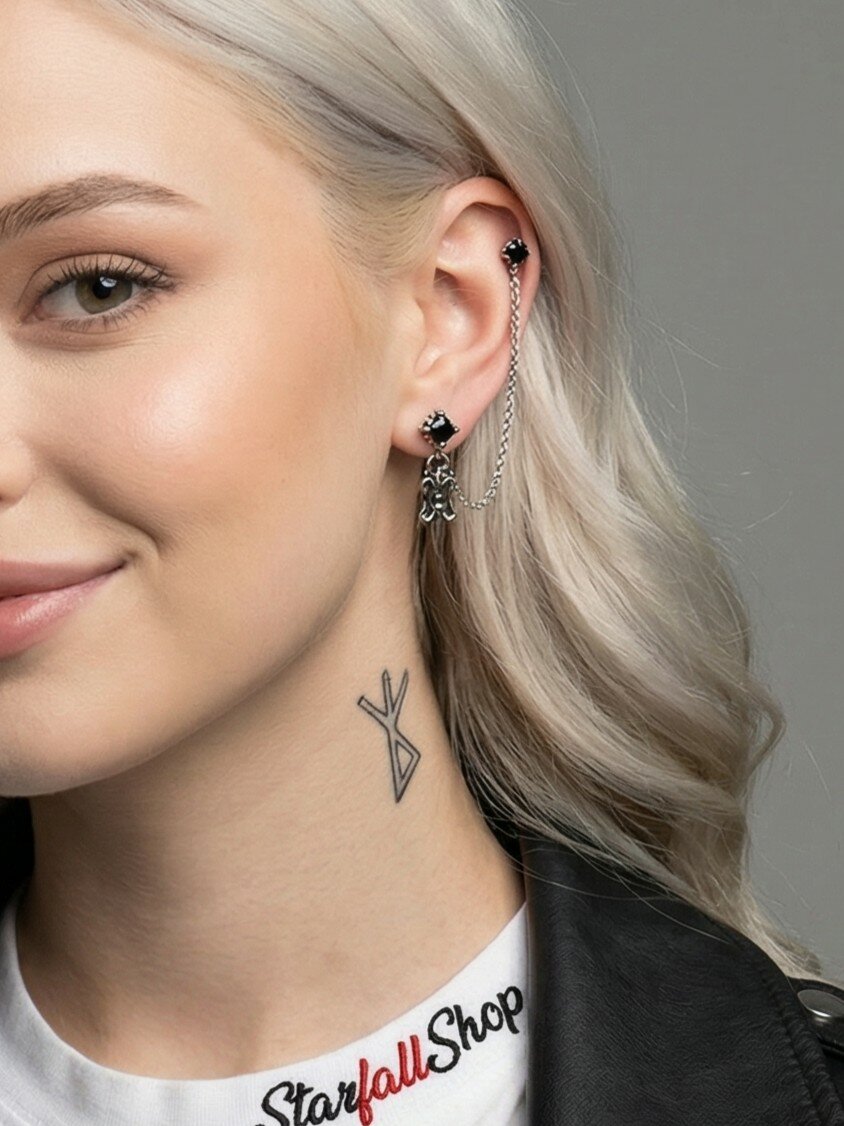 Моносерьга, фианит, искусственный камень