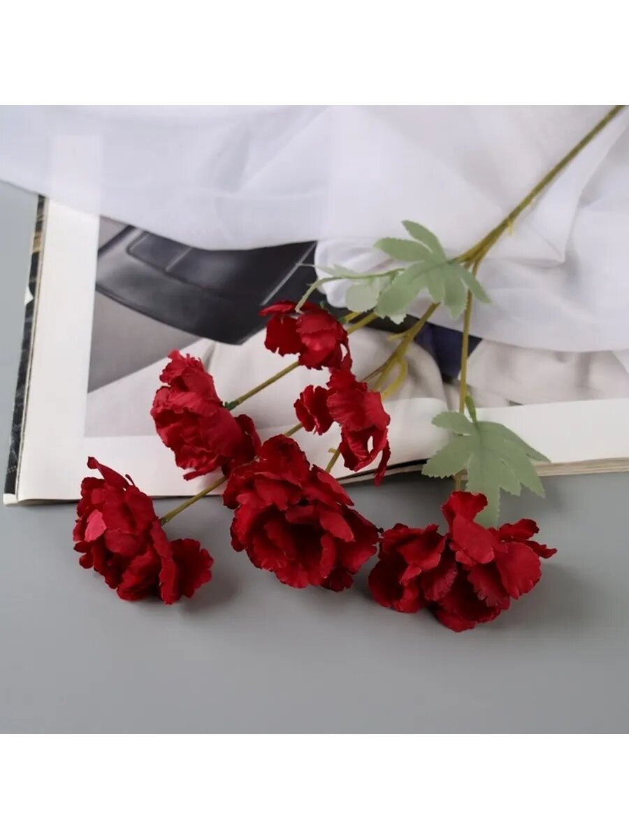 Искусственные цветы Космея махровая бордовая