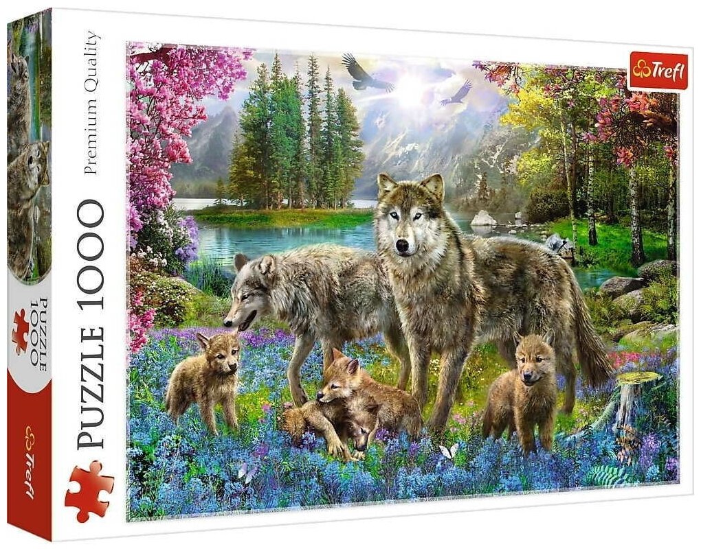 Пазл Семья волков 1000 деталей Trefl в коробке 10558