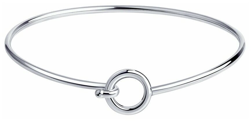 Жесткий браслет, серебро, 925 проба, родирование