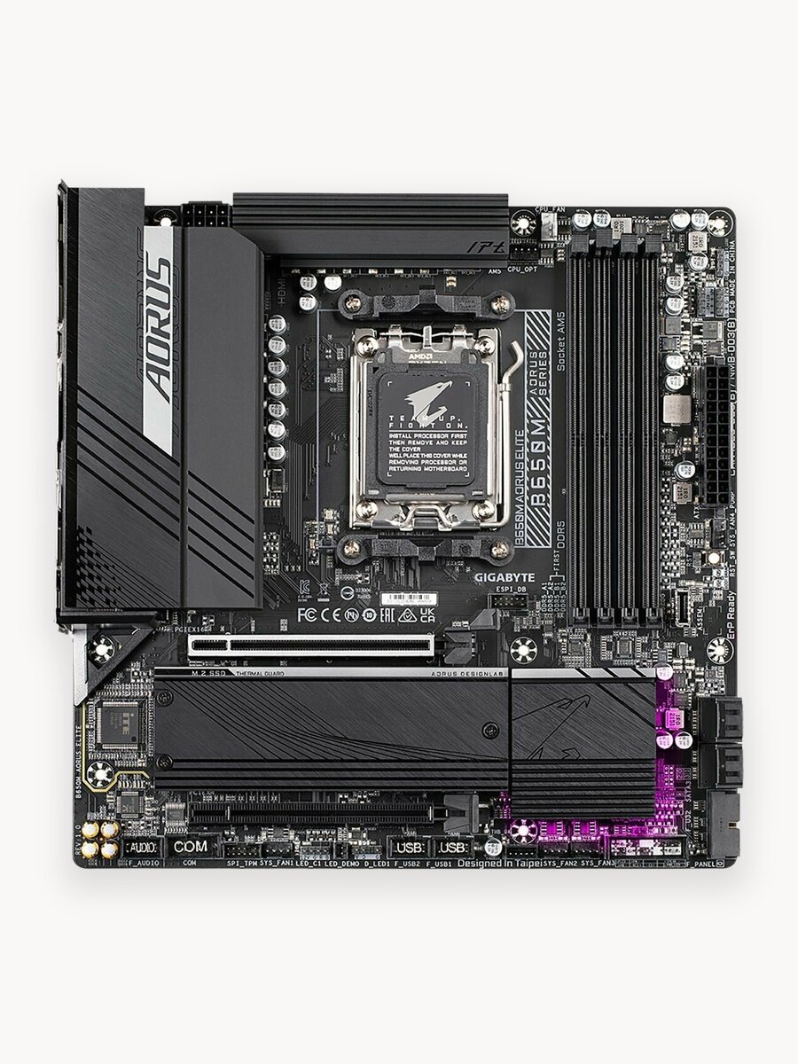 Материнская плата Gigabyte B650M AORUS ELITE, AM5, AMD B650, Micro-ATX, RTL (B650M AORUS ELITE)