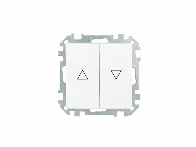 Выключатель двухклавишный скрытый с самовозвратом и механической блокировкой BYLECTRICA Стиль белый (С5 10-561)