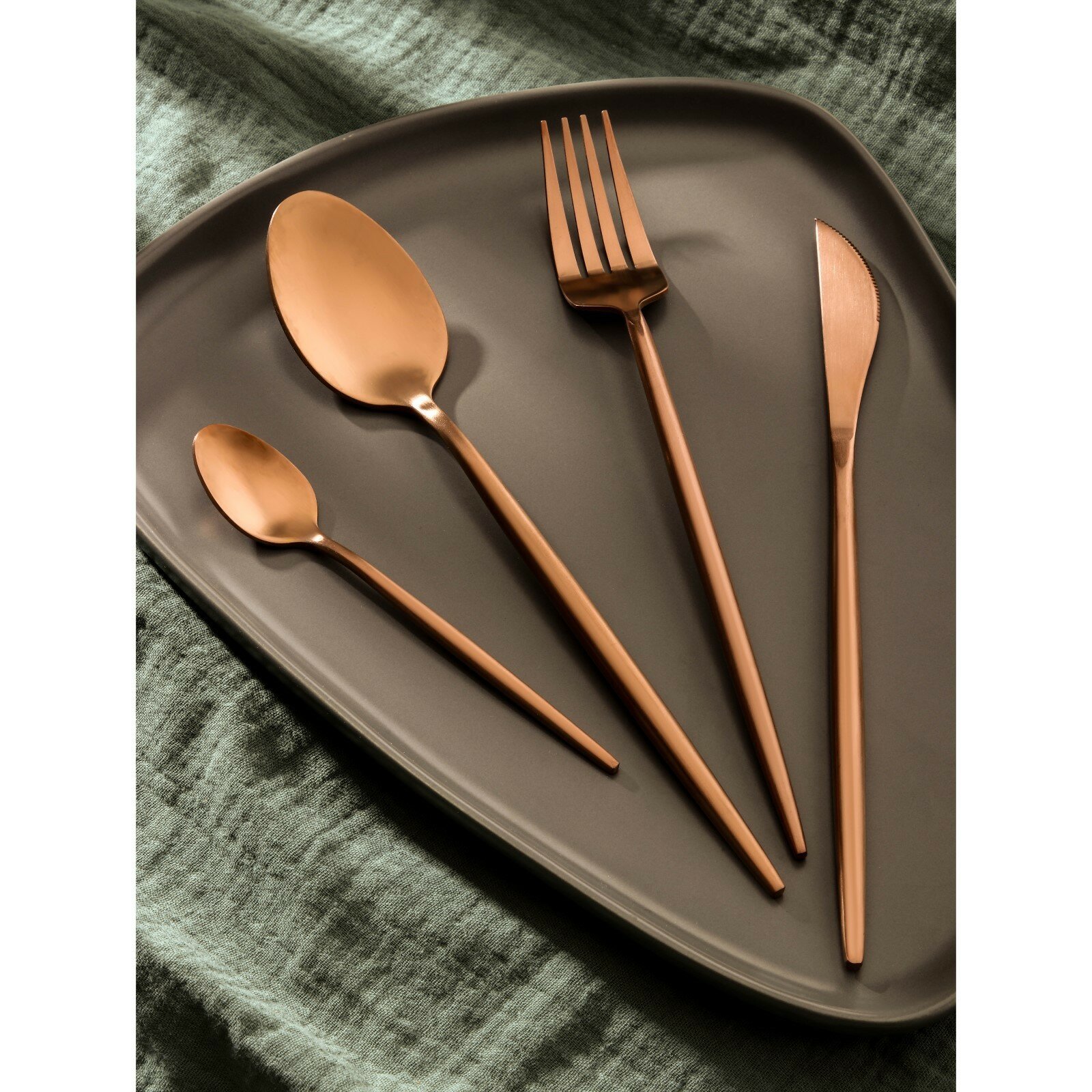 Набор столовых приборов из нержавеющей стали Magistro «Оску базис», 4 предмета, цвет бронзовый, 4321348