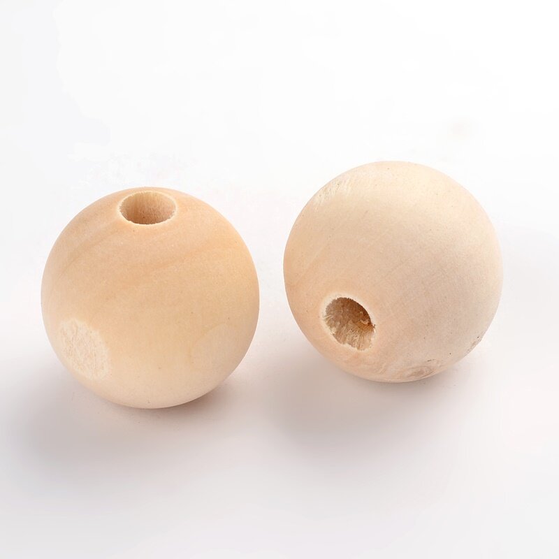 Бусина деревянная, 25х24мм, натуральная (без покрытия), 1 шт.