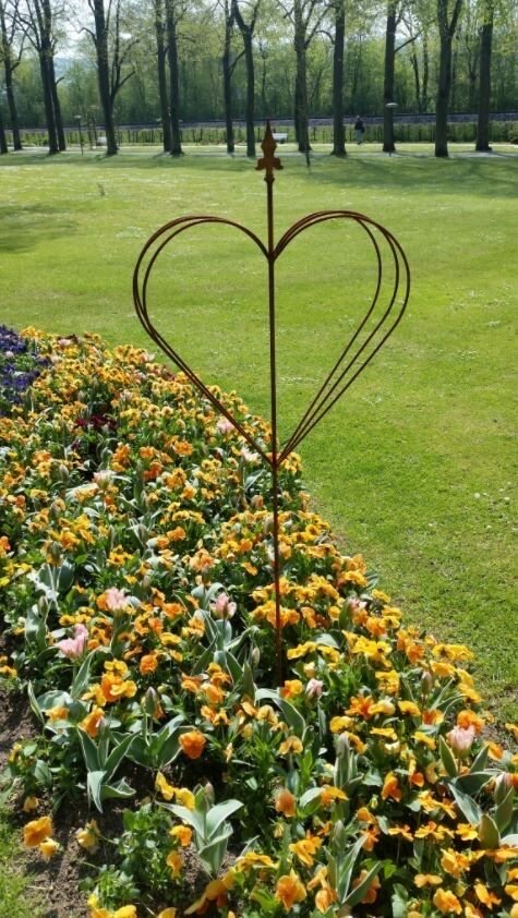 Фигура опора садовая сердце 1,2м без покраски для цветов и растений